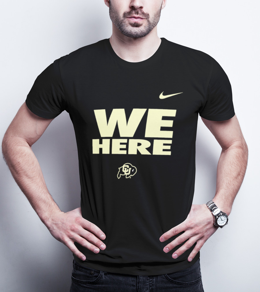 We Here Colorado Buffaloes Nike Sports Branding T-Shirt