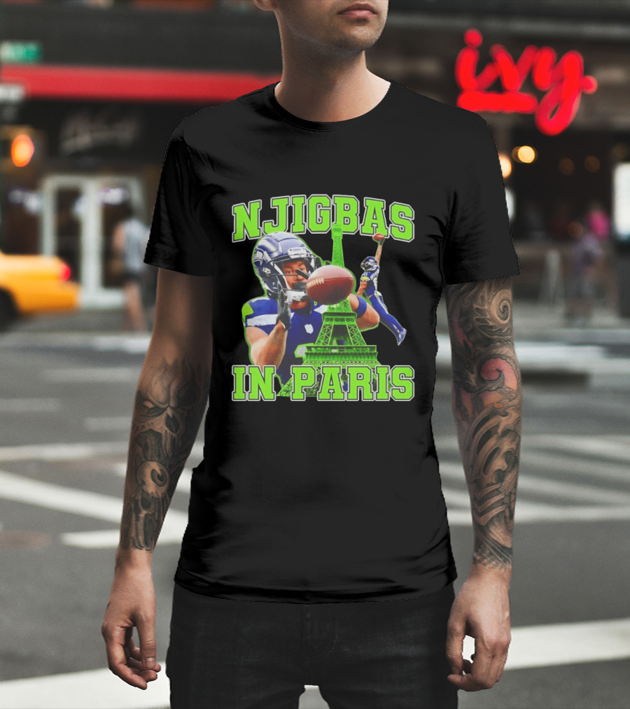 Seattle Seahawks Jaxon Smith Njigba Njigbas In Paris T-Shirt