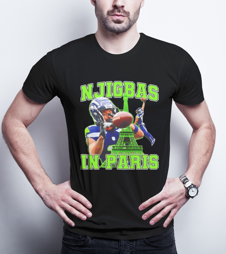 Seattle Seahawks Jaxon Smith Njigba Njigbas In Paris T-Shirt