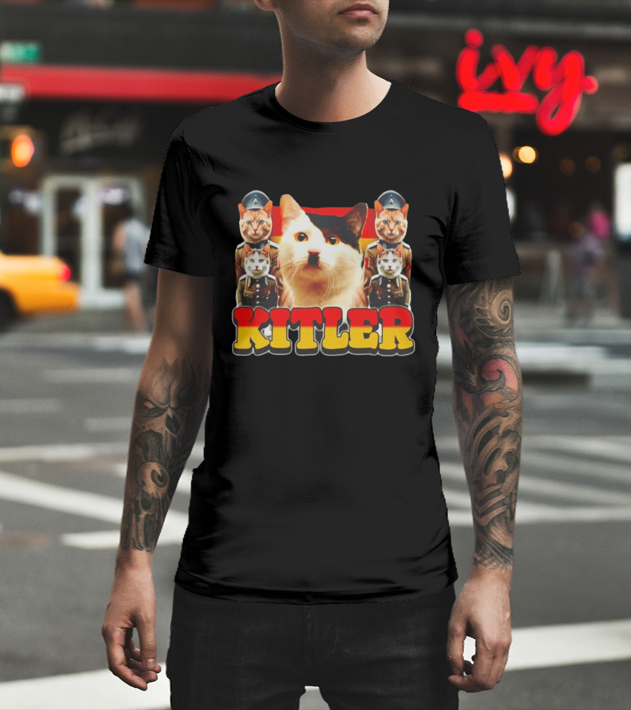 Kitler Meme Cat With German Flag And Cats In Uniforms T-Shirt