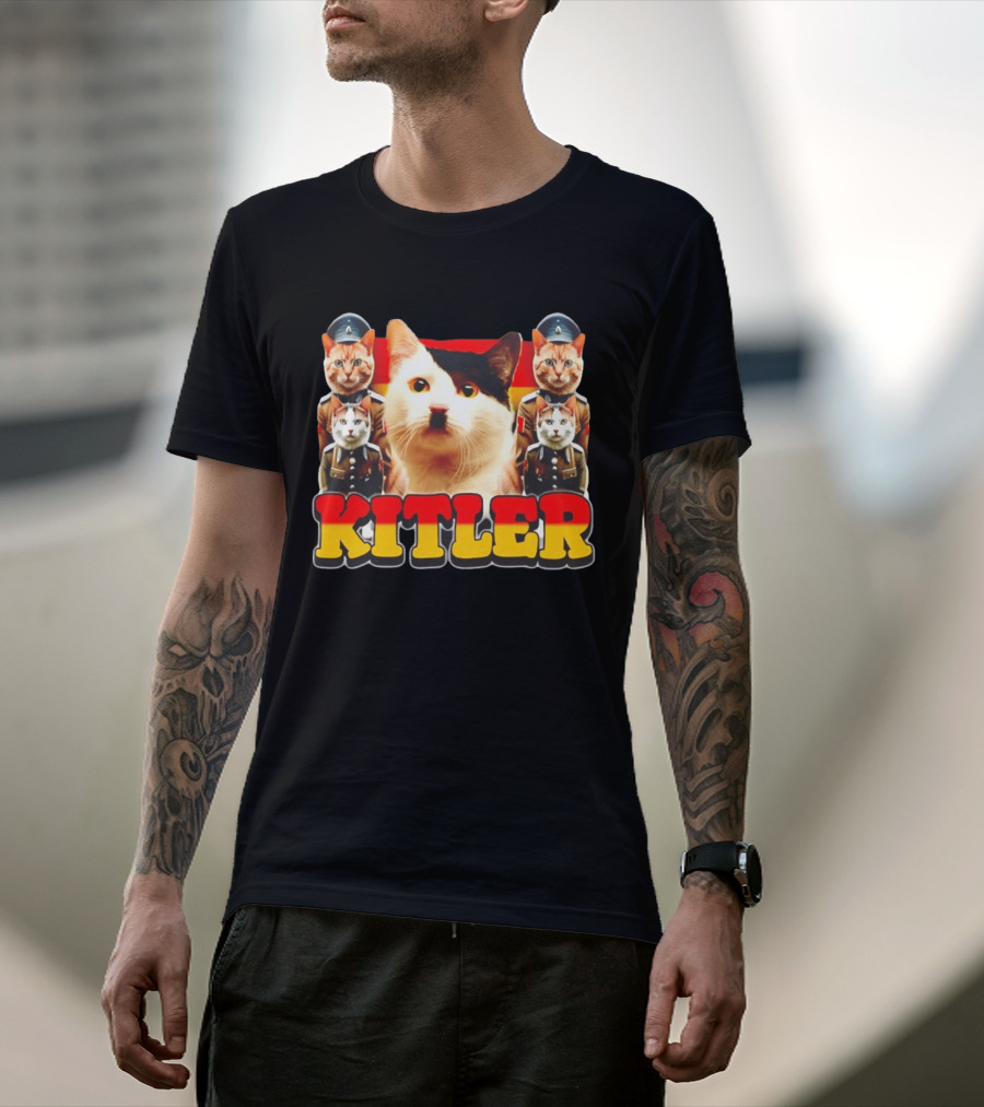 Kitler Meme Cat With German Flag And Cats In Uniforms T-Shirt