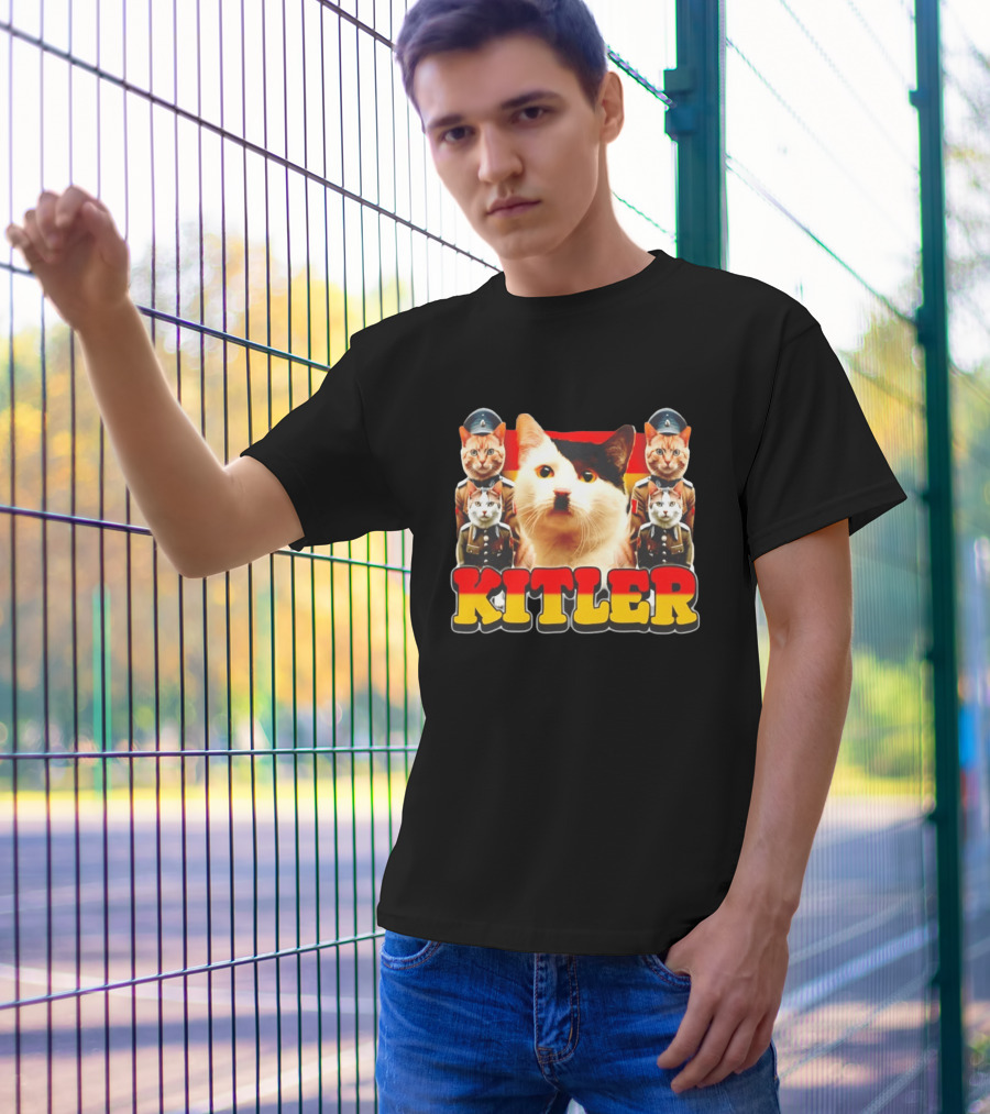 Kitler Meme Cat With German Flag And Cats In Uniforms T-Shirt