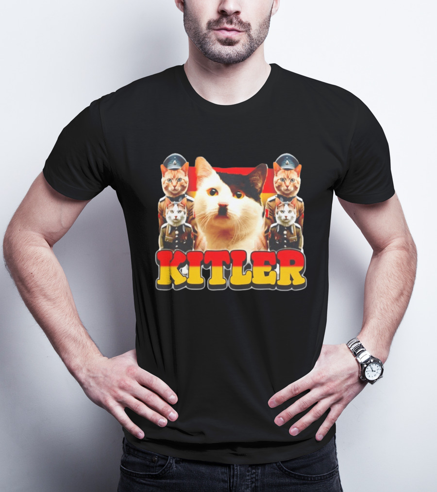 Kitler Meme Cat With German Flag And Cats In Uniforms T-Shirt