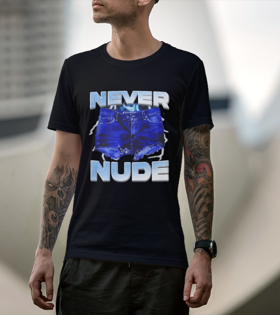 Never Nude Tobias Funke Denim Shorts Meme T-Shirt