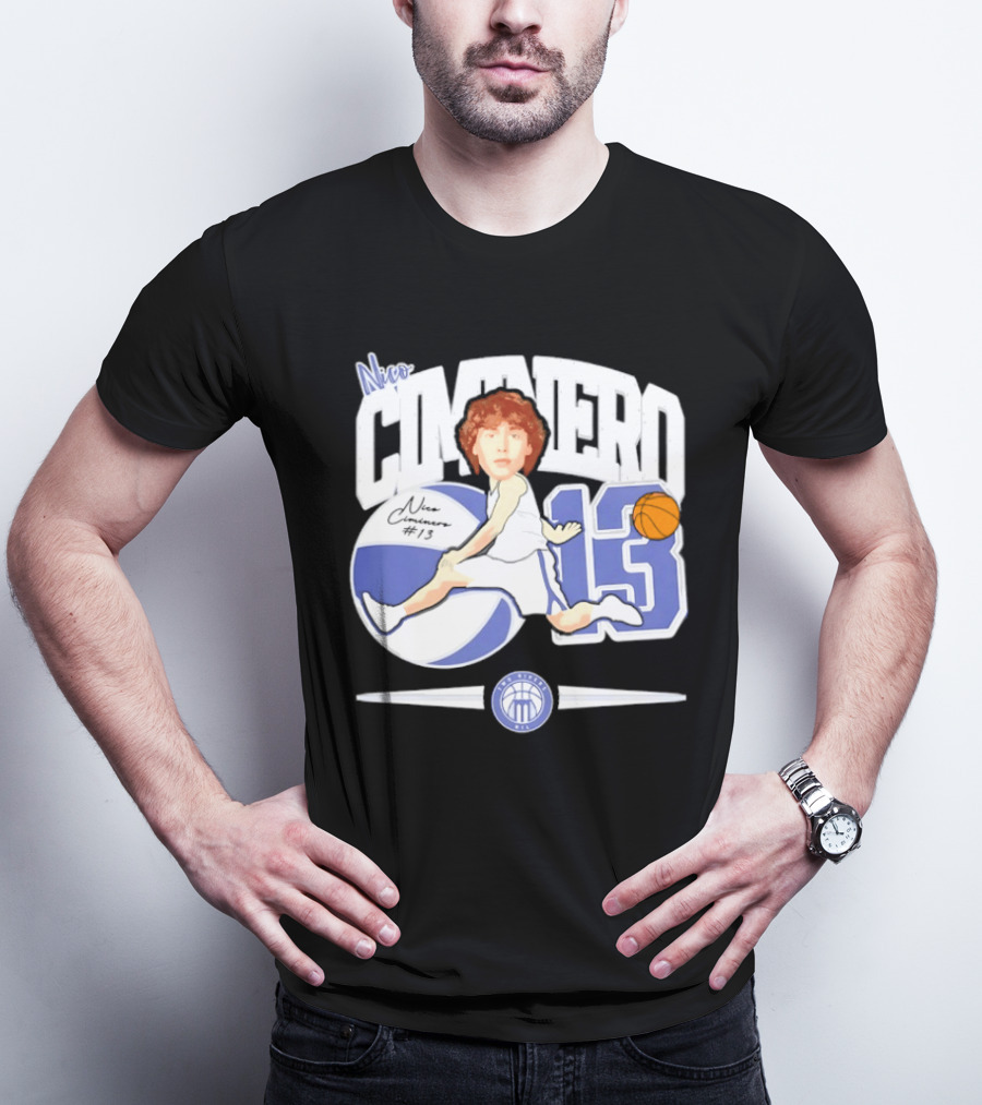 Nico Ciminero 13 Basketball Caricature Marietta College Athletics T-Shirt