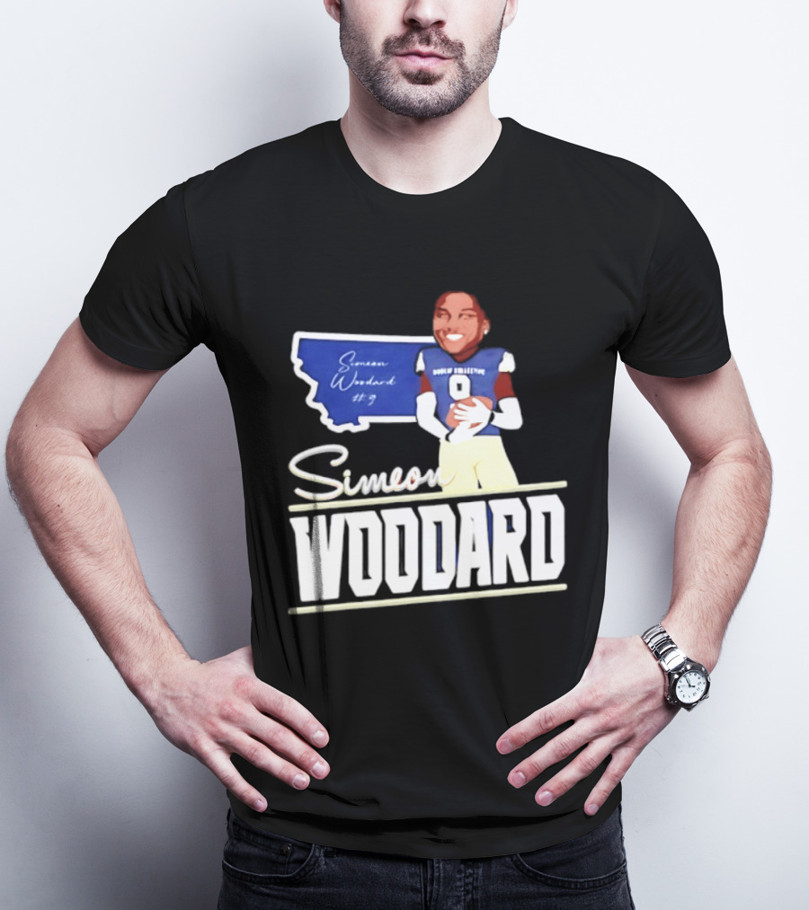 Simeon Woodard 9 Montana State Bobcats Football T-Shirt