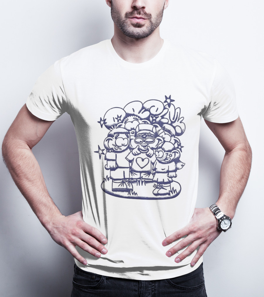 5 Ans En Famille Amis Dessin Célébration T-Shirt