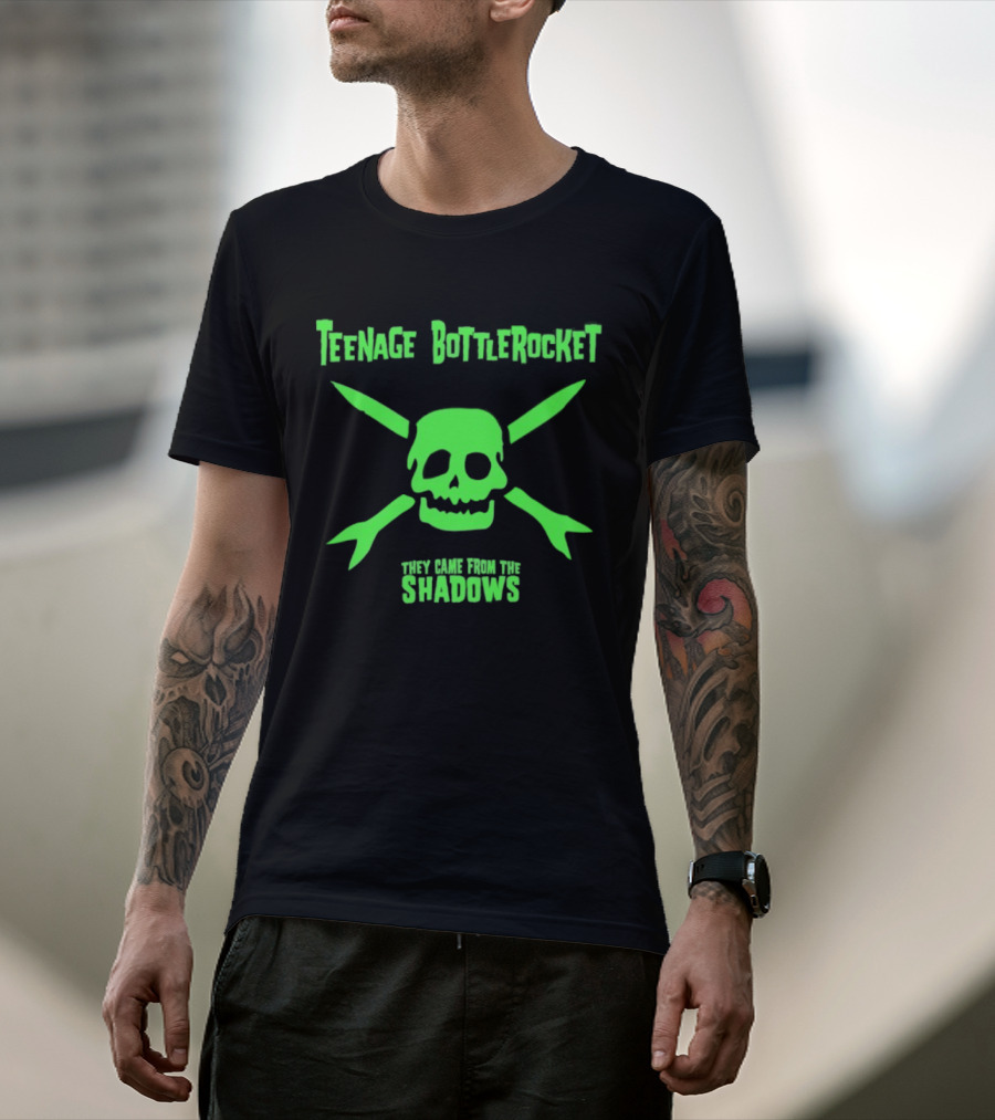 Teenage Bottlerocket Neon Skull Crossbones They Came From The Shadows T-Shirt