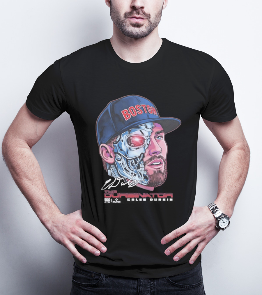 Boston Red Sox The Durbinator Caleb Durbin Cyborg Baseball T-Shirt