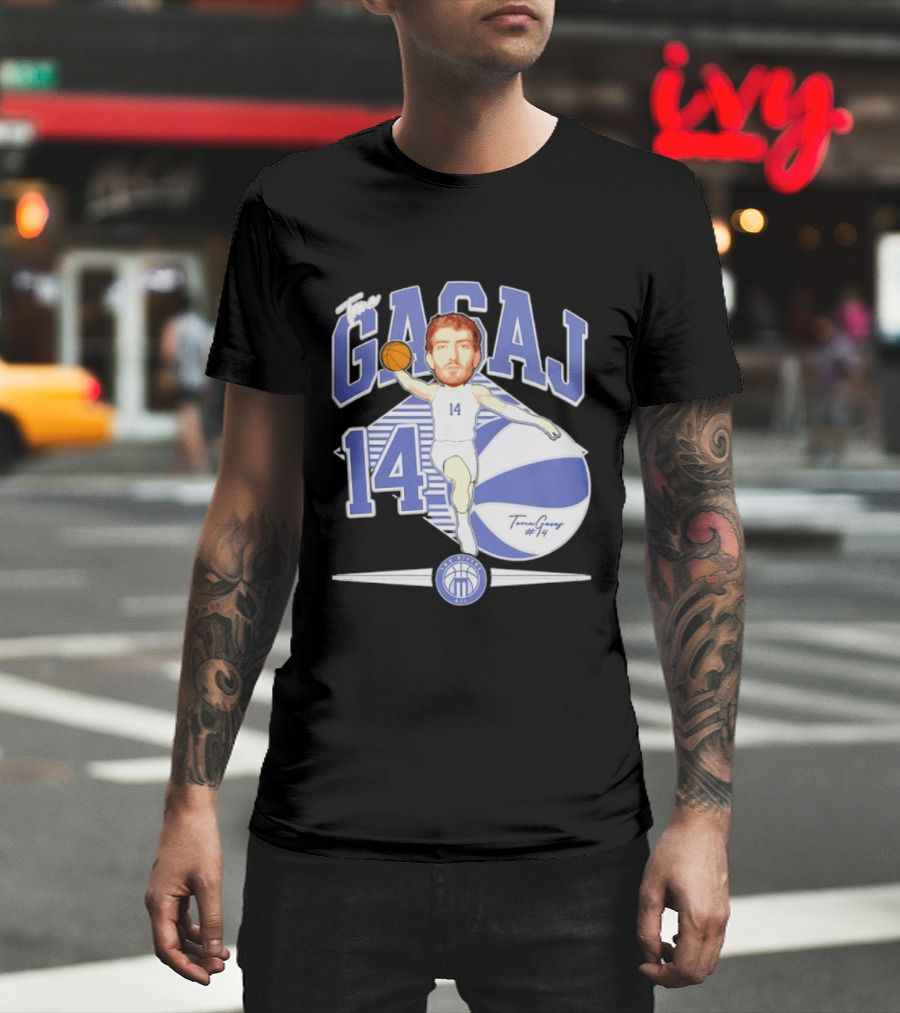 The Gasaj 14 Marietta College Athletics Basketball Caricature T-Shirt