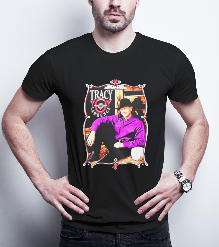 Tracy Lawrence Time And Again Country Music Purple Suit Cowboy Hat T-Shirt