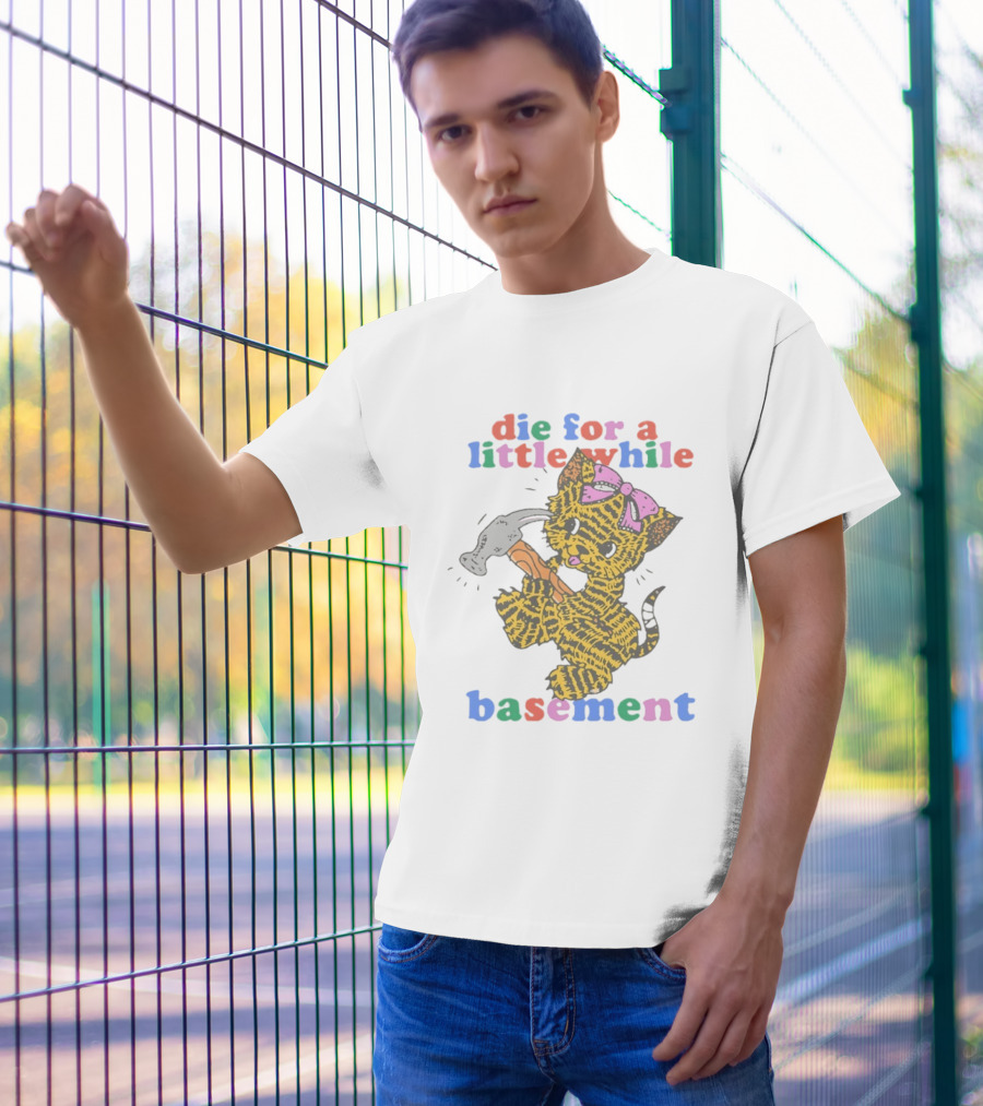 Die For A Little While Basement Cat Hammer Meme T-Shirt