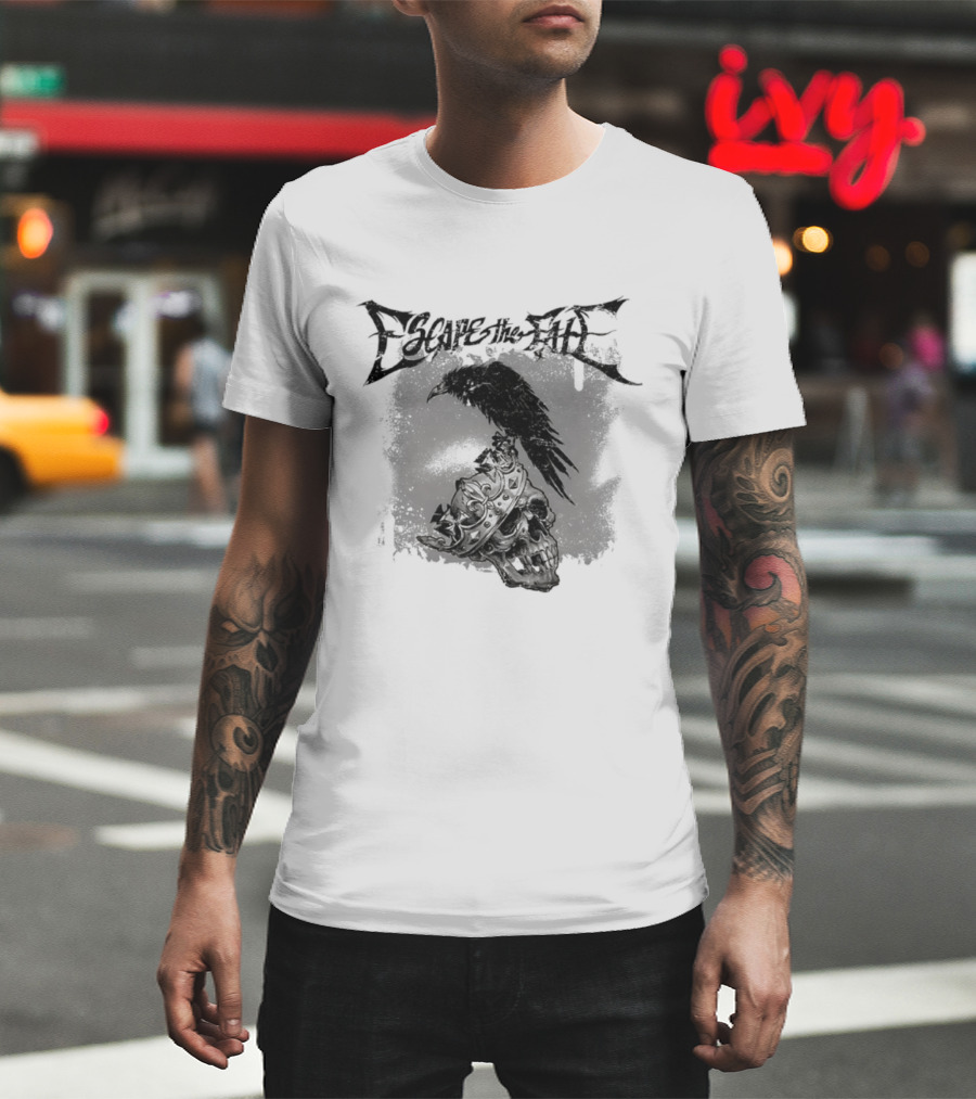 Escape The Fate Skull Crown Raven Post Hardcore T-Shirt