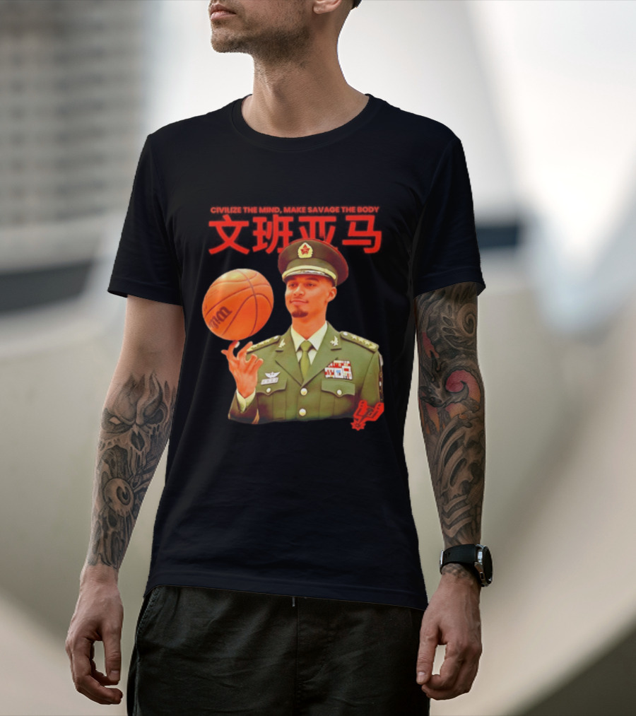 Victor Wembanyama SA Spurs Civilize The Mind Make Savage The Body Basketball Uniform T-Shirt
