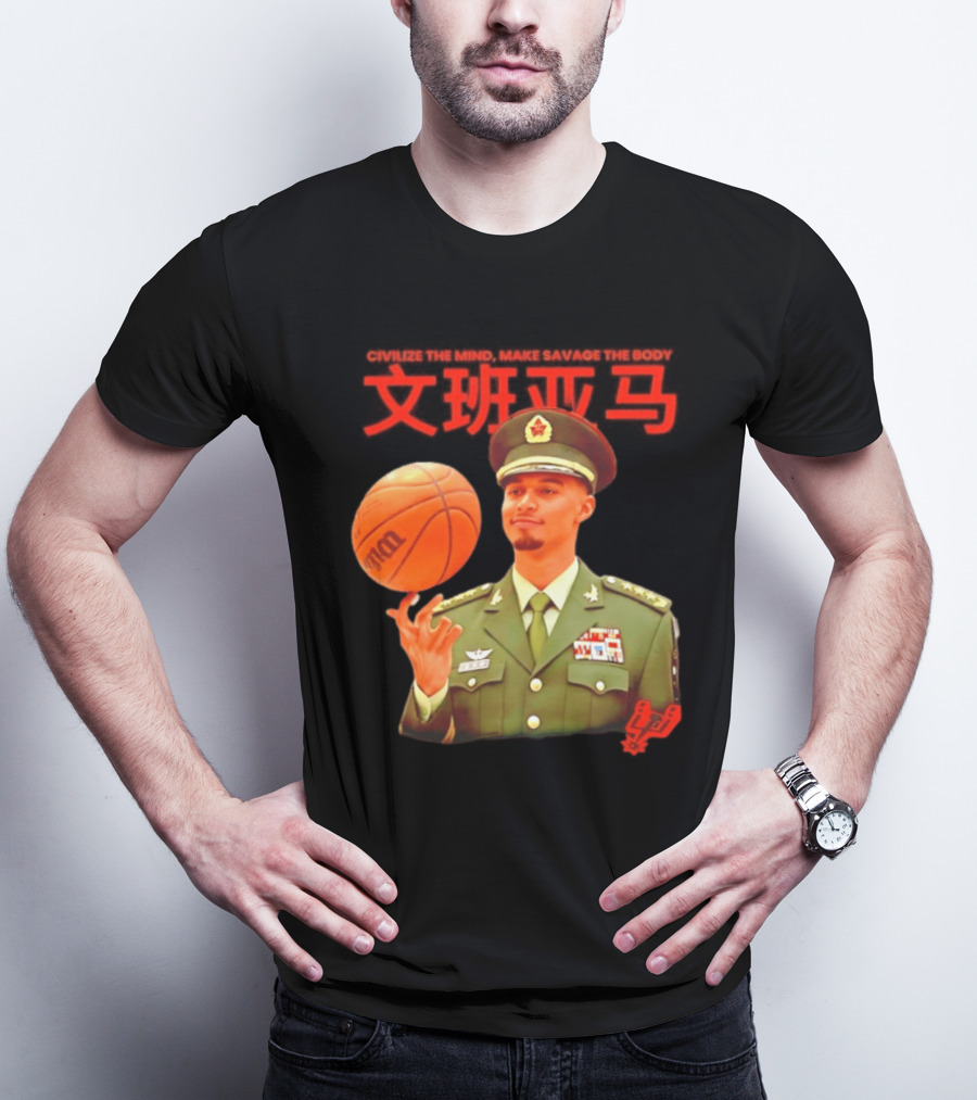 Victor Wembanyama SA Spurs Civilize The Mind Make Savage The Body Basketball Uniform T-Shirt