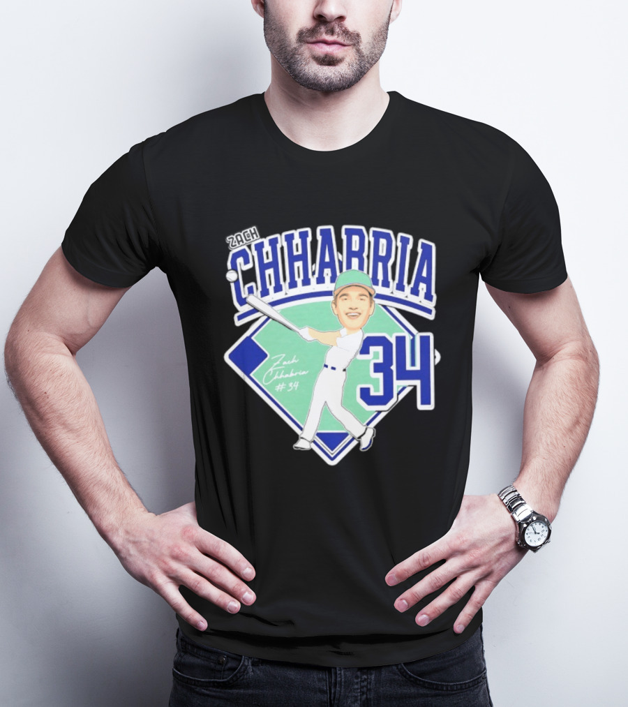 Chhabria 34 Drew University Athletics Baseball Caricature Zach Chhabria T-Shirt