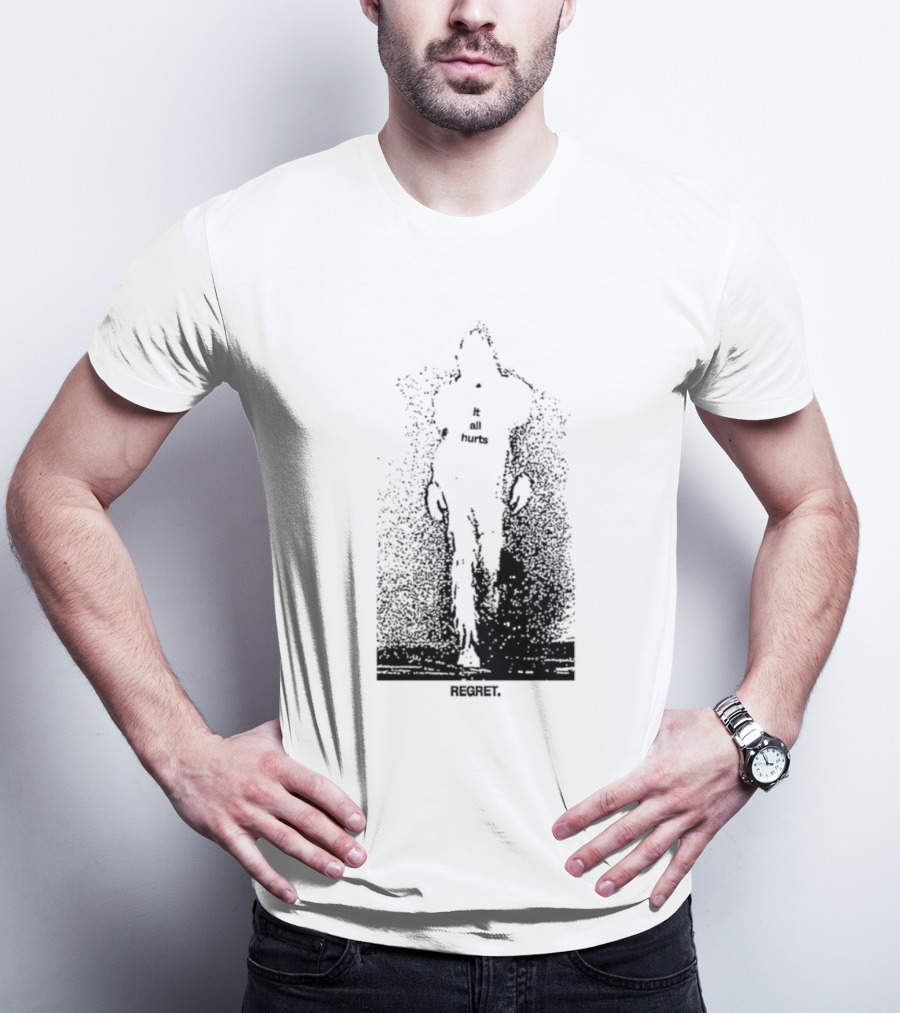 It All Hurts Regret Sadness Existential Skeleton Ghostly Figure T-Shirt