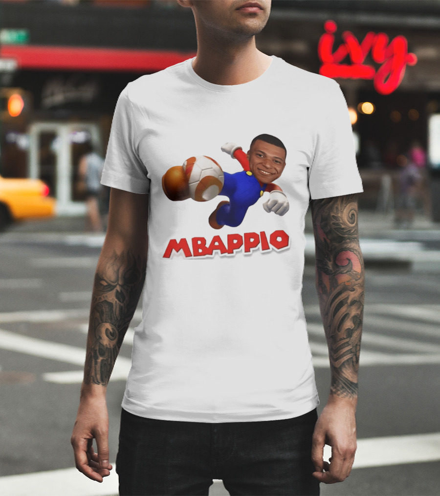 Kylian Mbappe Mbappio X Mario Meme Football T-Shirt