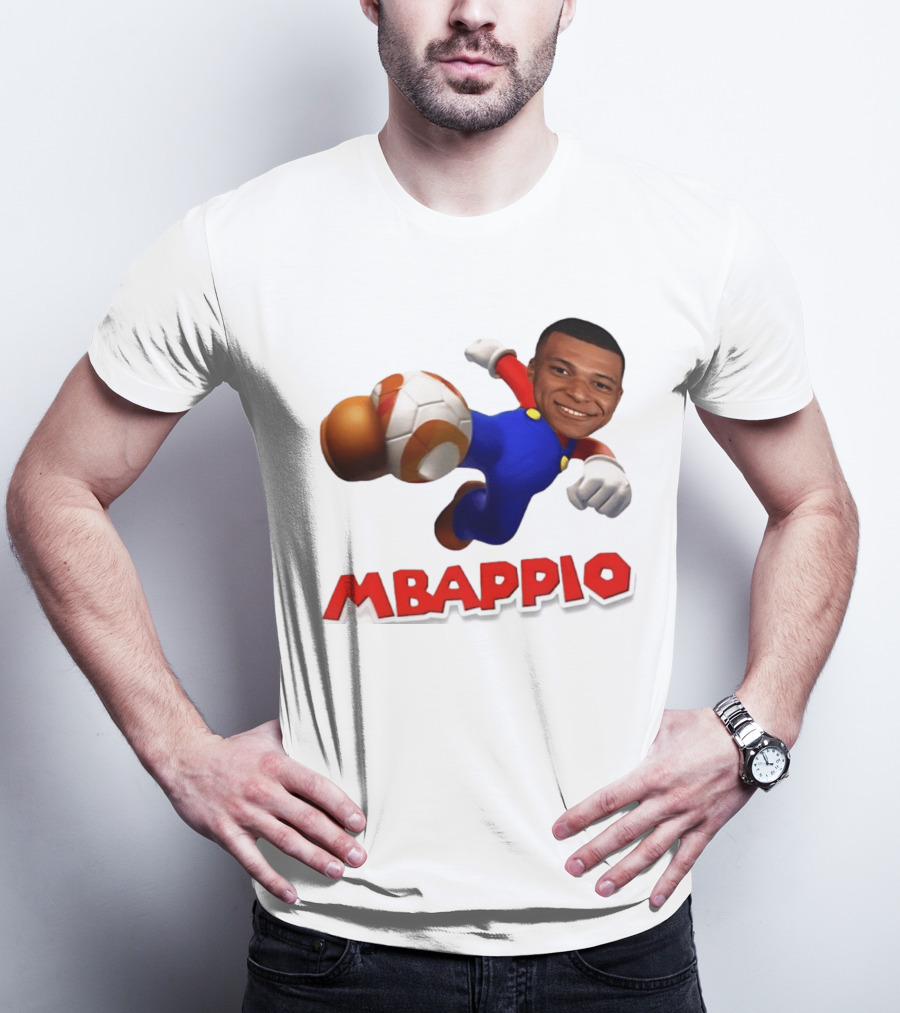 Kylian Mbappe Mbappio X Mario Meme Football T-Shirt