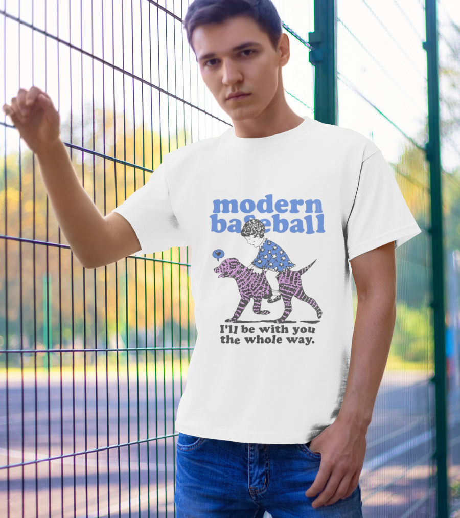 Modern Baseball I'll Be With You The Whole Way Child Riding Zebra Pattern Dog T-Shirt