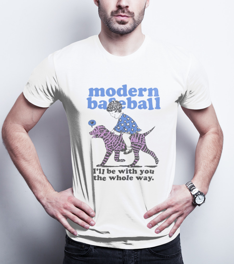 Modern Baseball I'll Be With You The Whole Way Child Riding Zebra Pattern Dog T-Shirt