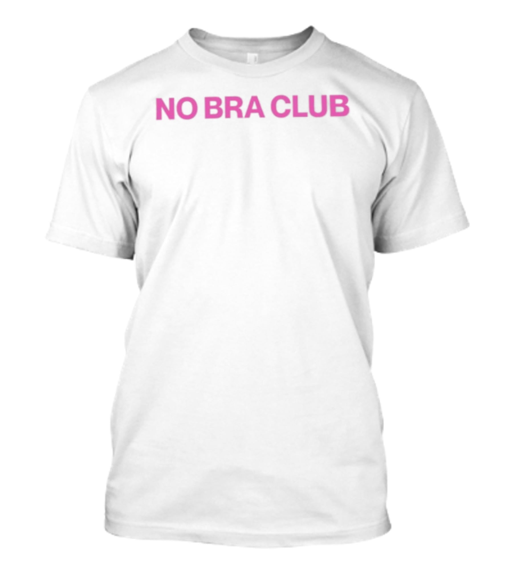 No Bra Club Pink Retro Font T-Shirt