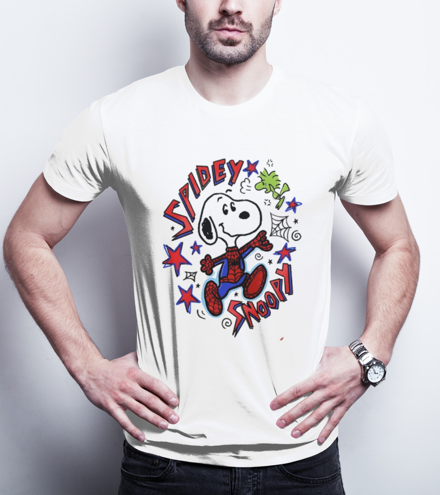 Spidey Snoopy Woodstock 2026 Crossover With Stars And Webs T-Shirt