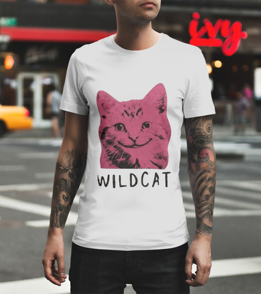 Wildcat Pink Cat Feline Animal T-Shirt