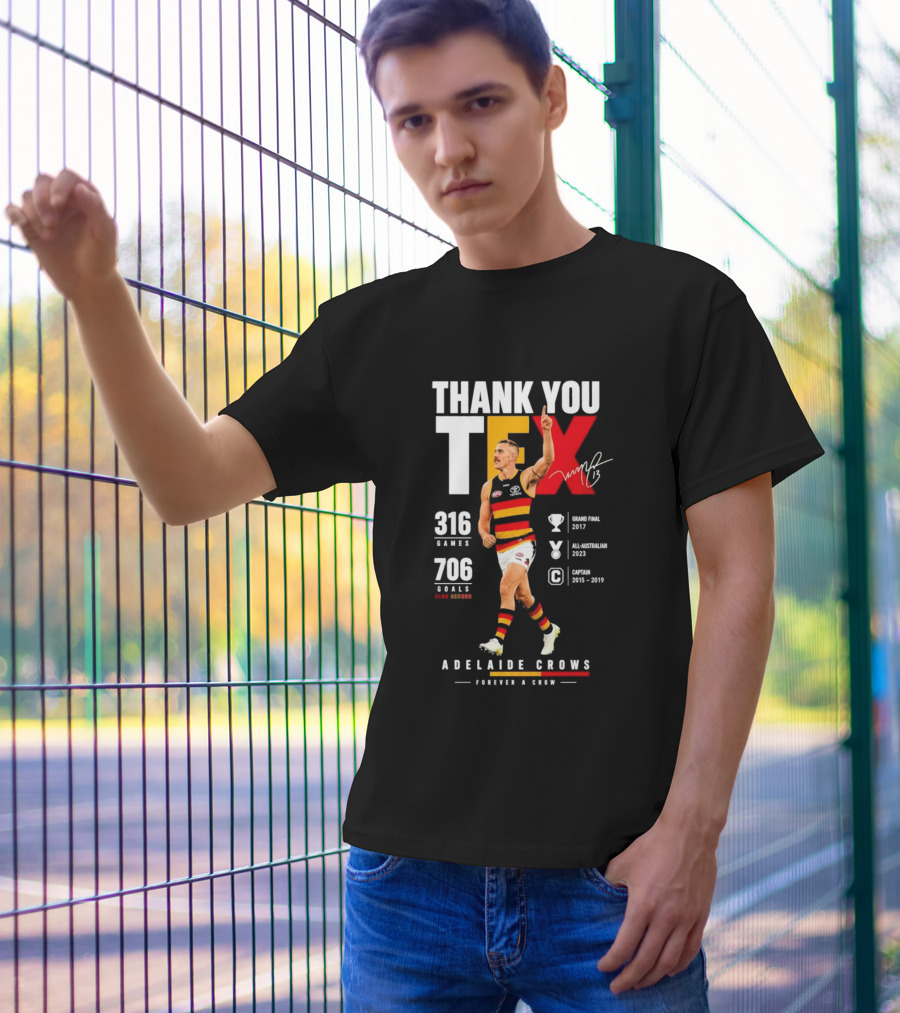 Adelaide Crows Thank You Tex 316 Games 706 Goals Forever A Crow T-Shirt
