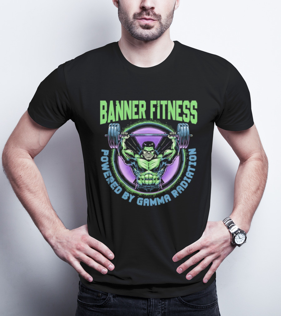 Banner Fitness Powered By Gamma Radiation Lifting Strength Hero T-Shirt