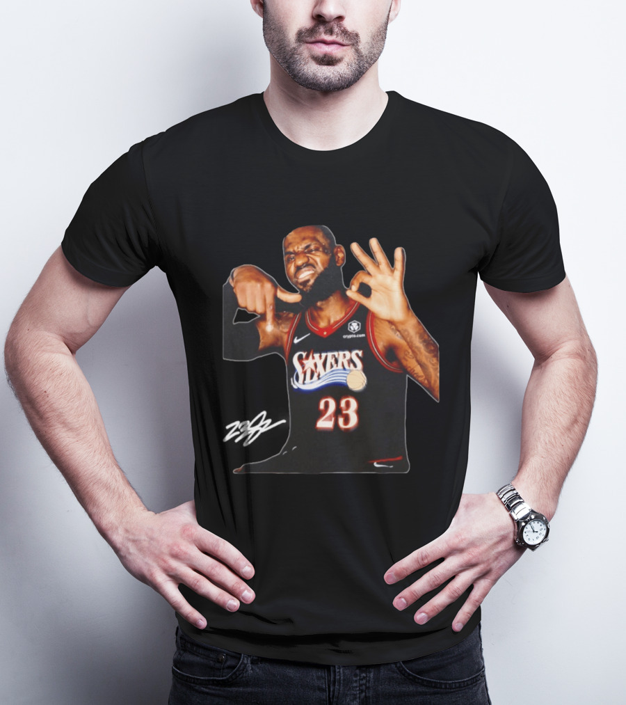 LeBron James Philadelphia Sixers Basketball Jersey Number 23 T-Shirt