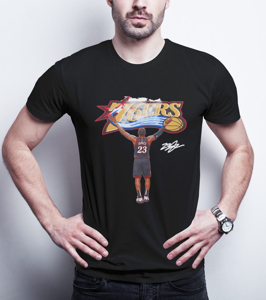 Philadelphia Sixers 76ers LeBron James Crossover Chalk Toss T-Shirt