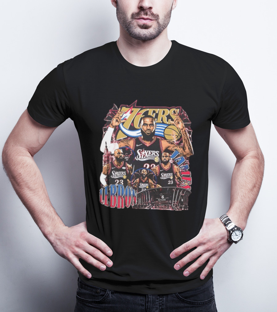 Philadelphia 76ers LeBron James 23 NBA Next Chapter 2 Sided T-Shirt