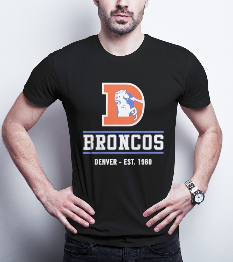 Denver Broncos D Logo Vintage Est 1960 Retro Team Spirit T-Shirt
