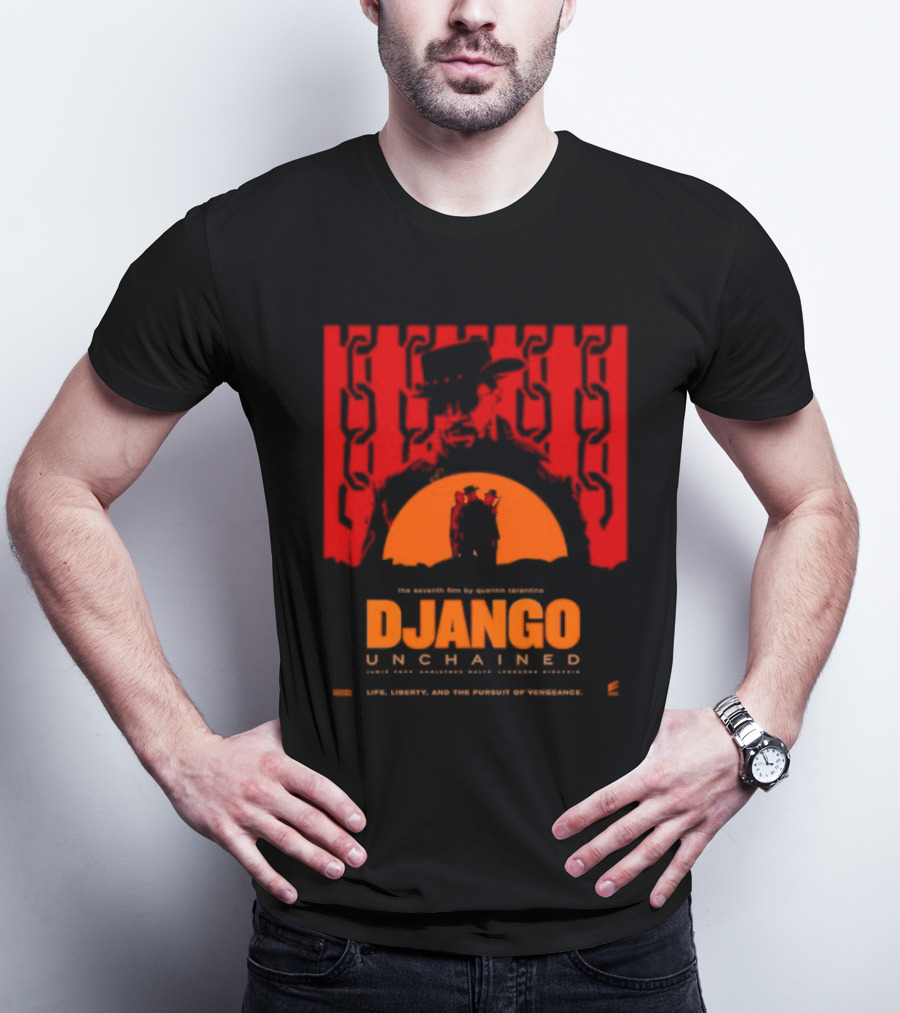 Django Unchained Life Liberty And The Pursuit Of Vengeance Red And Orange T-Shirt