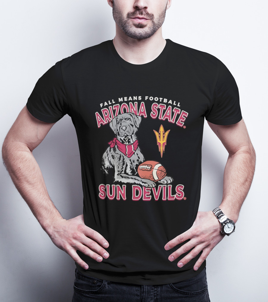 Fall Means Football Arizona State Sun Devils Mascot With Football T-Shirt