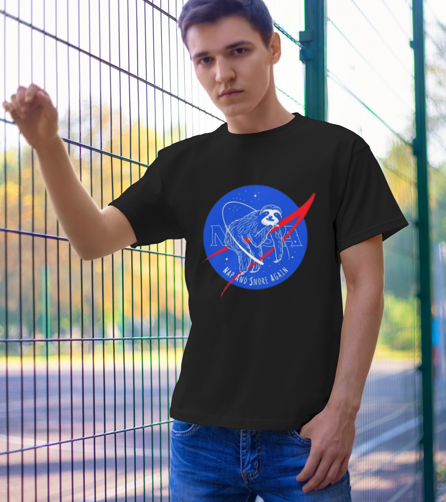 NASA Sloth Nap And Snore Again Space T-Shirt