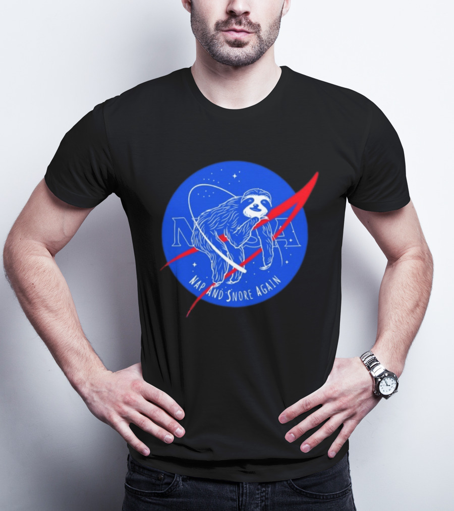 NASA Sloth Nap And Snore Again Space T-Shirt
