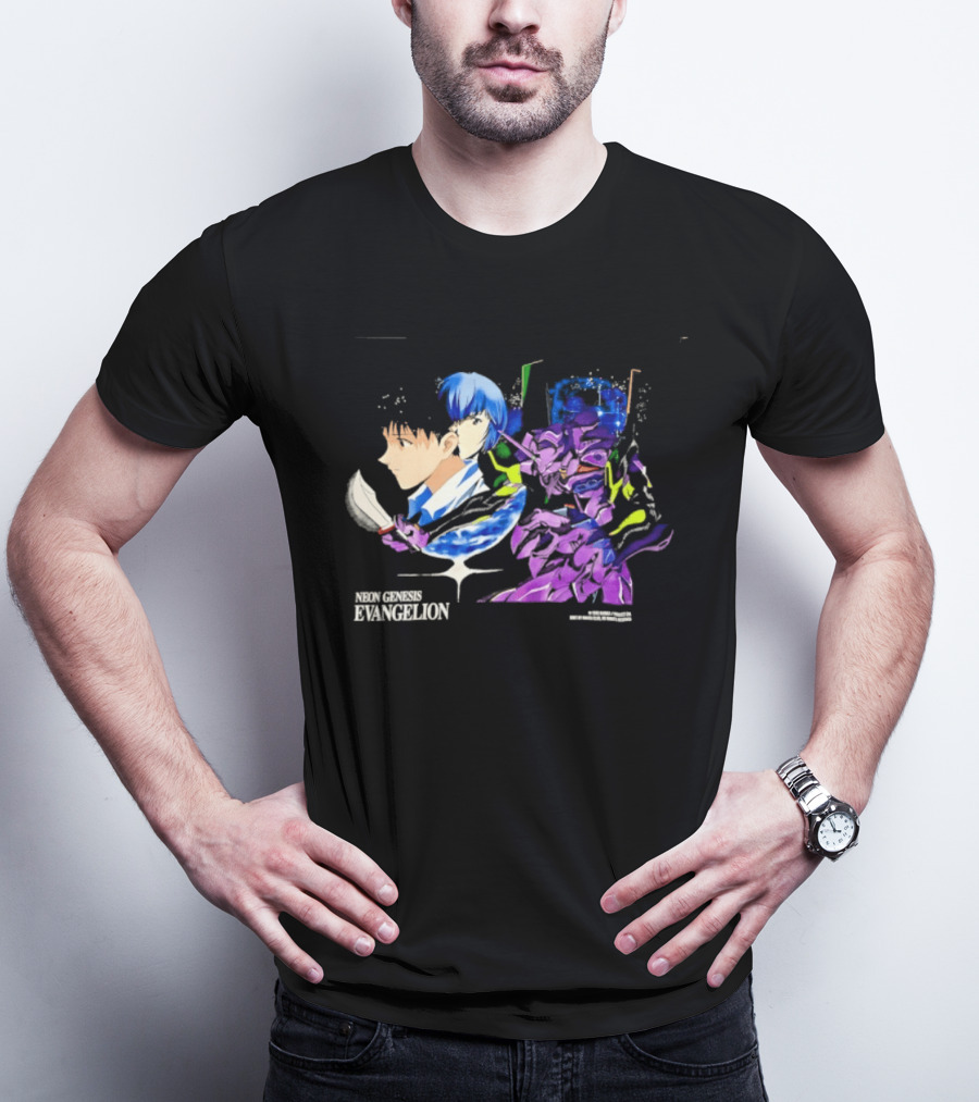 Neon Genesis Evangelion Shinji Ikari Rei Ayanami Eva Unit 01 Anime Iconic Characters T-Shirt