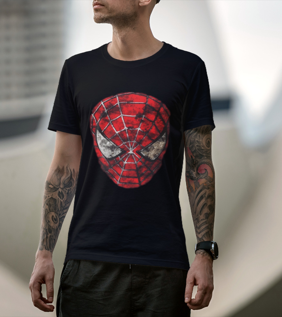 Spider Man 2 With Great Power Comes Great Responsibility Two Sided Iconic Mask T-Shirt