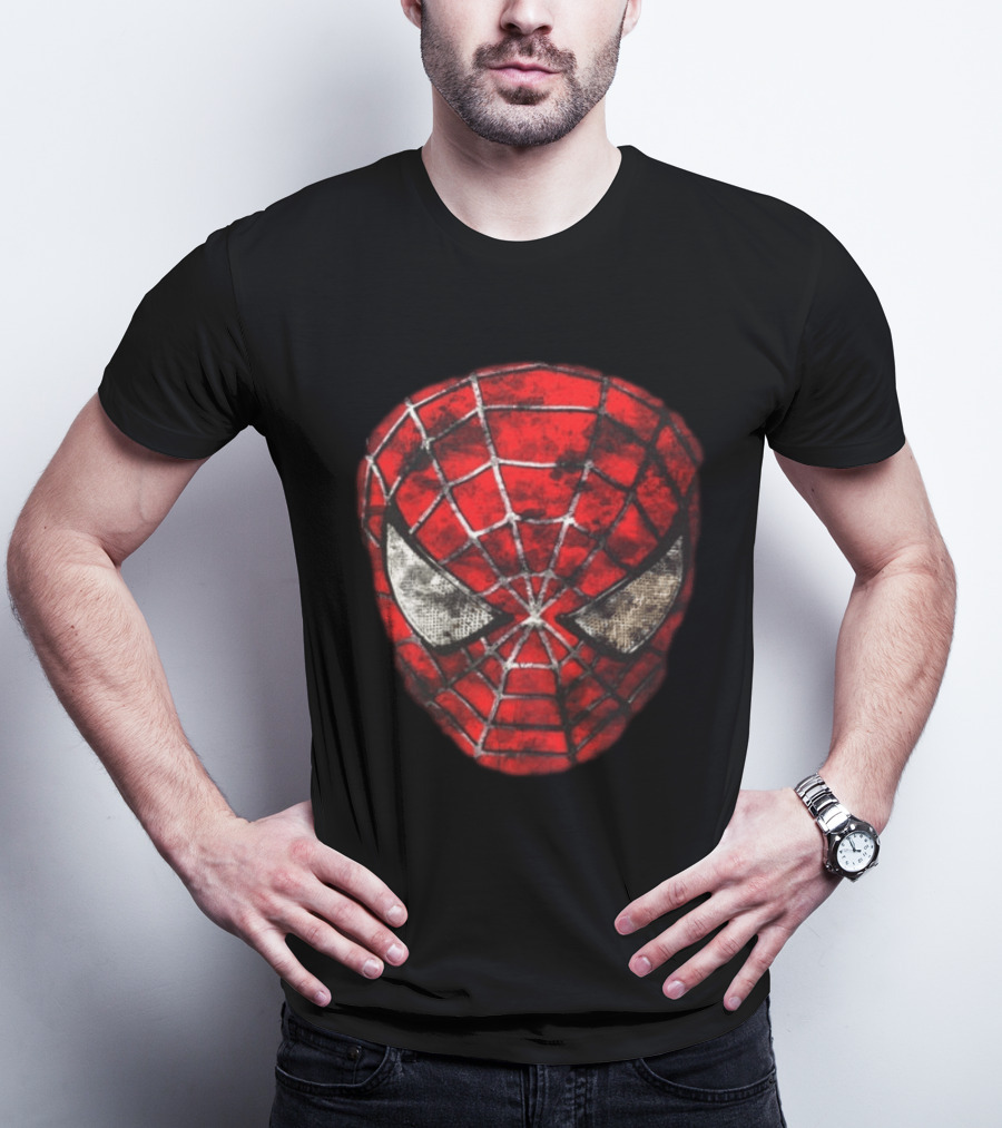 Spider Man 2 With Great Power Comes Great Responsibility Two Sided Iconic Mask T-Shirt