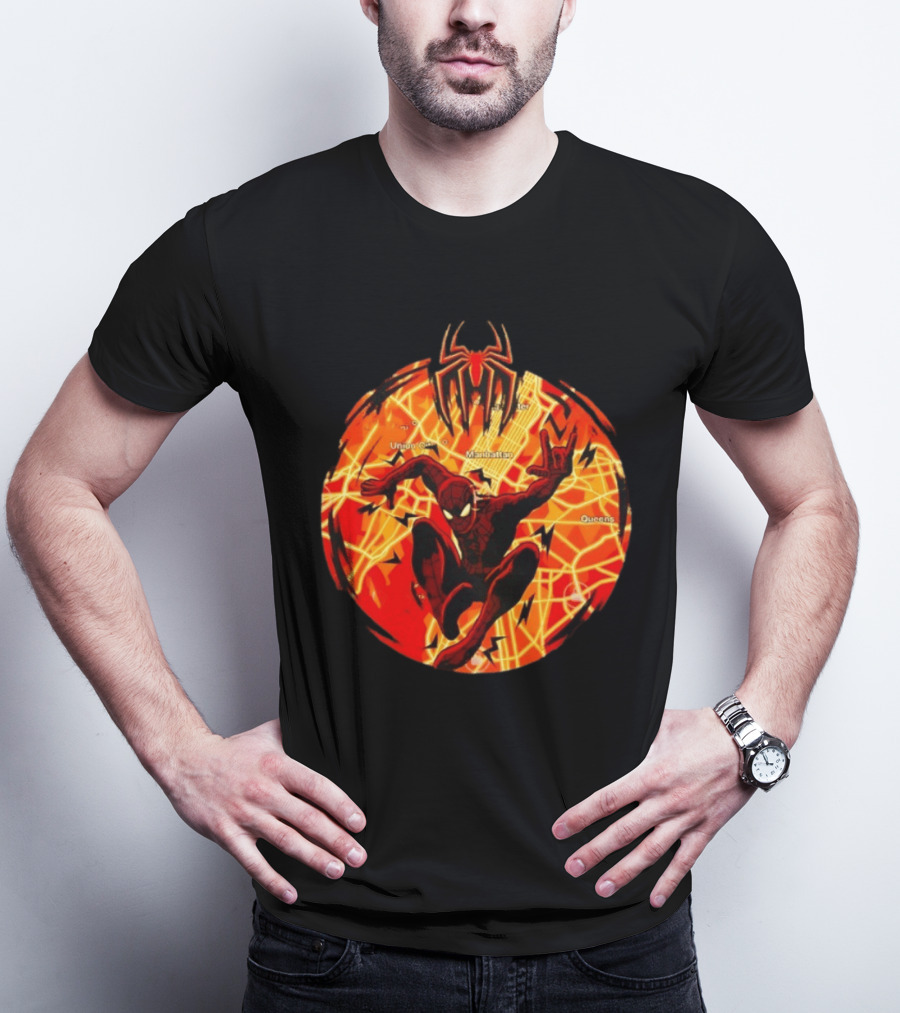Spider Man Marvel Manhattan Map New York City Comics T-Shirt