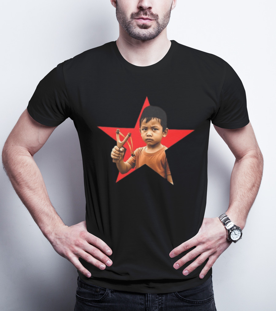Kid Silop Goblog Anjing Loba Waduk Red Star Sling Shot 2 Sided T-Shirt