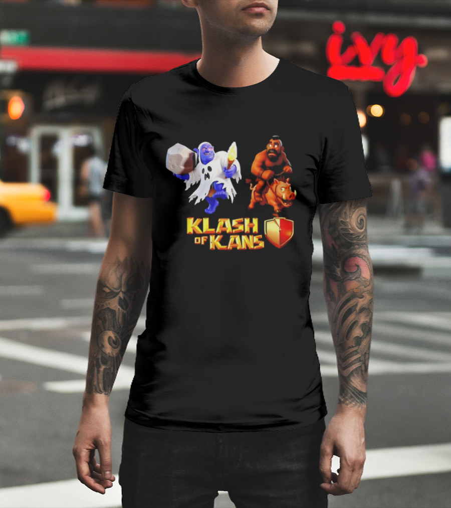 Klash Of Kans Clash Of Clans Mobile Game Barbarian Giant Characters T-Shirt
