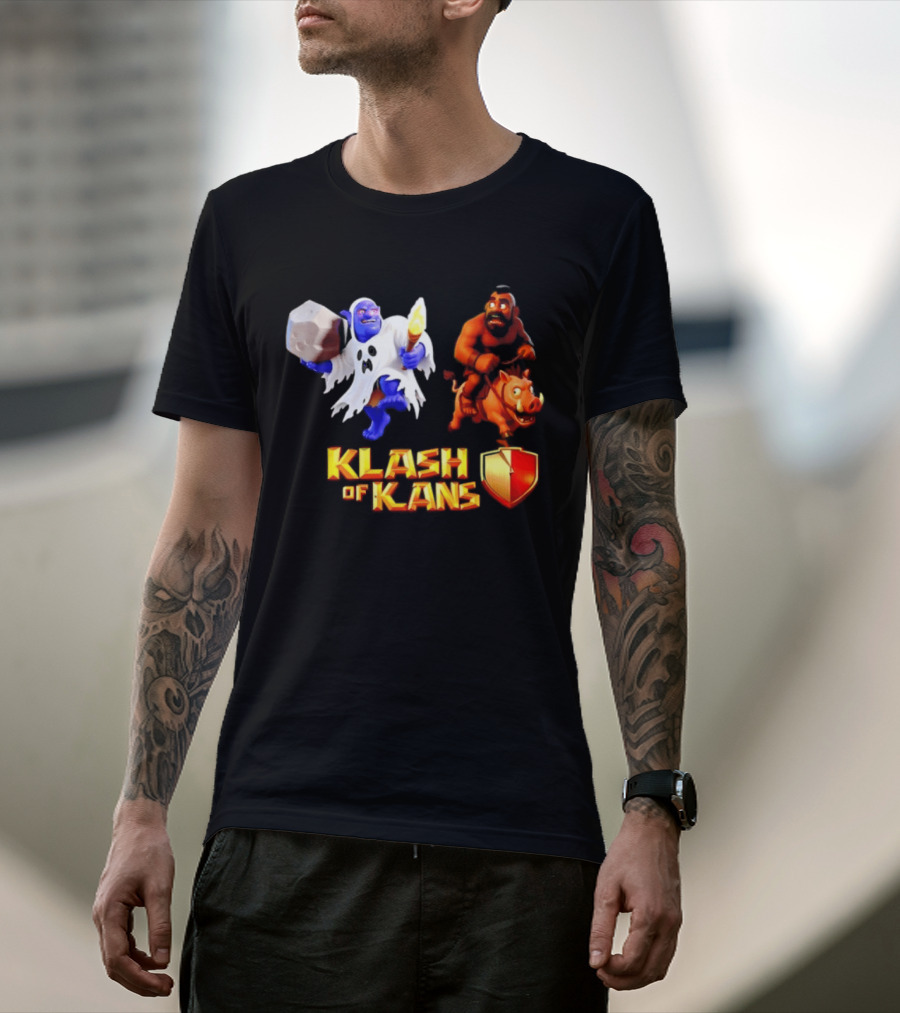 Klash Of Kans Clash Of Clans Mobile Game Barbarian Giant Characters T-Shirt