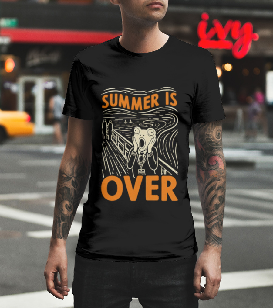 Summer Is Over Frog The Scream Teacher Art Print T-Shirt