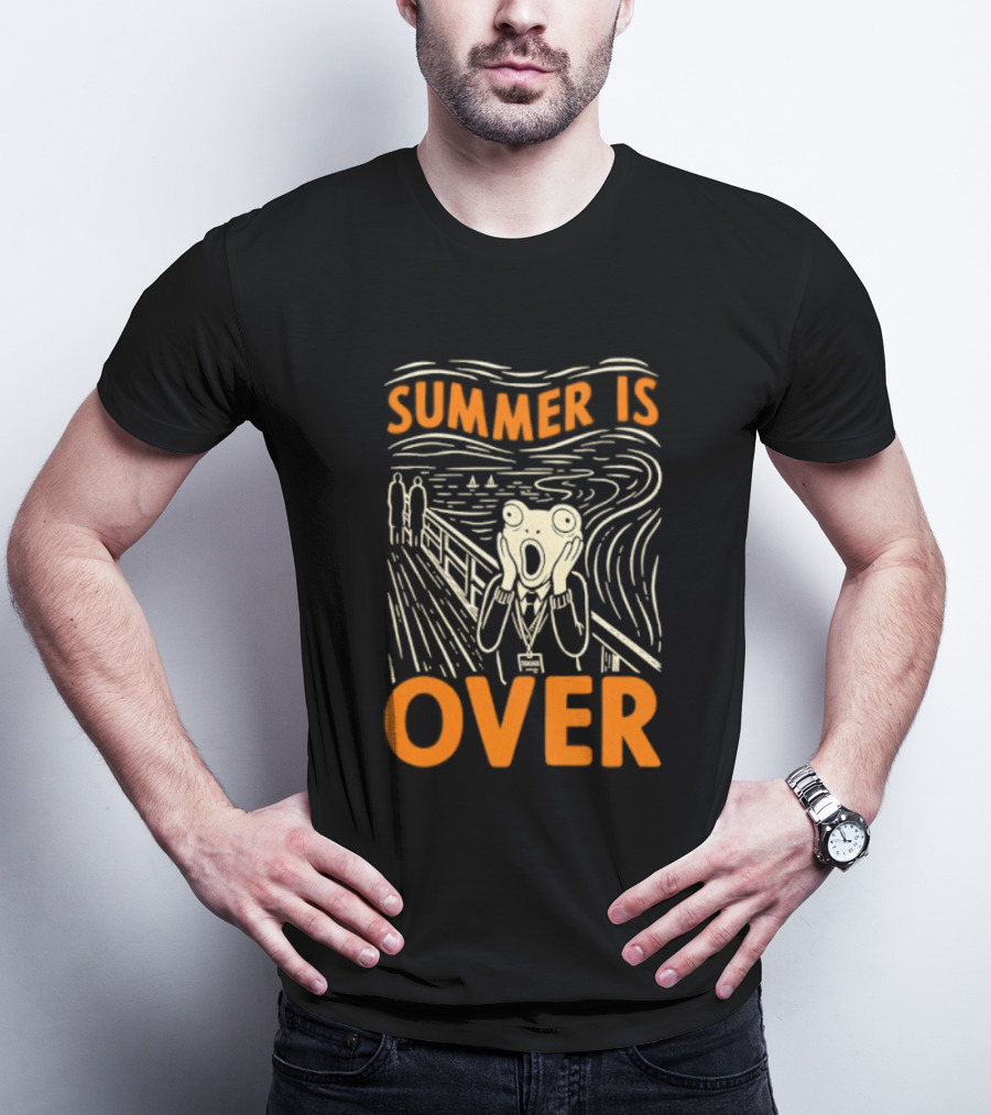 Summer Is Over Frog The Scream Teacher Art Print T-Shirt
