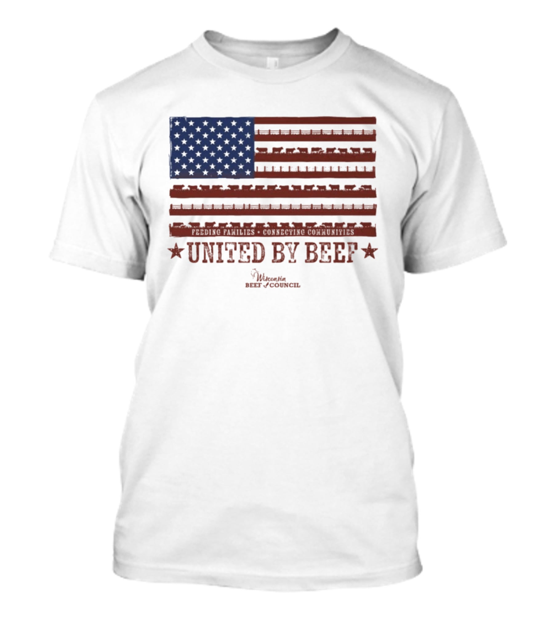 United By Beef Minnesota Beef Council American Flag Stars And Stripes T-Shirt
