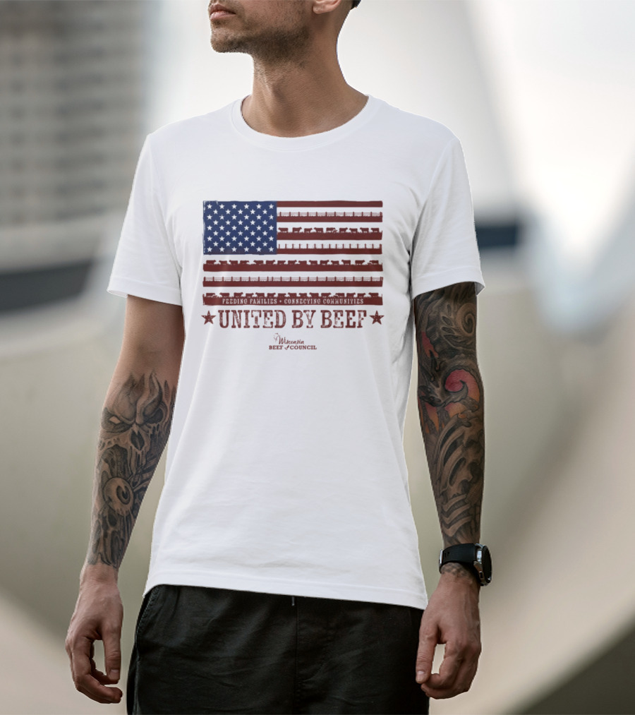 United By Beef Minnesota Beef Council American Flag Stars And Stripes T-Shirt