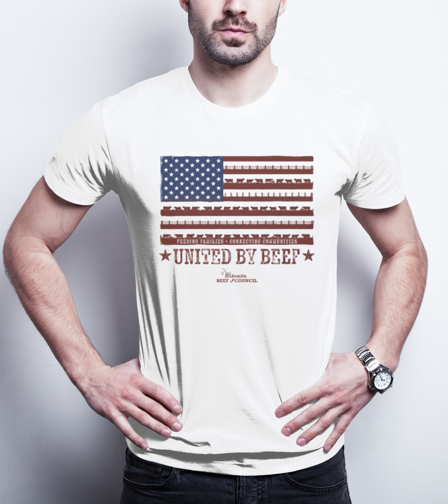 United By Beef Minnesota Beef Council American Flag Stars And Stripes T-Shirt